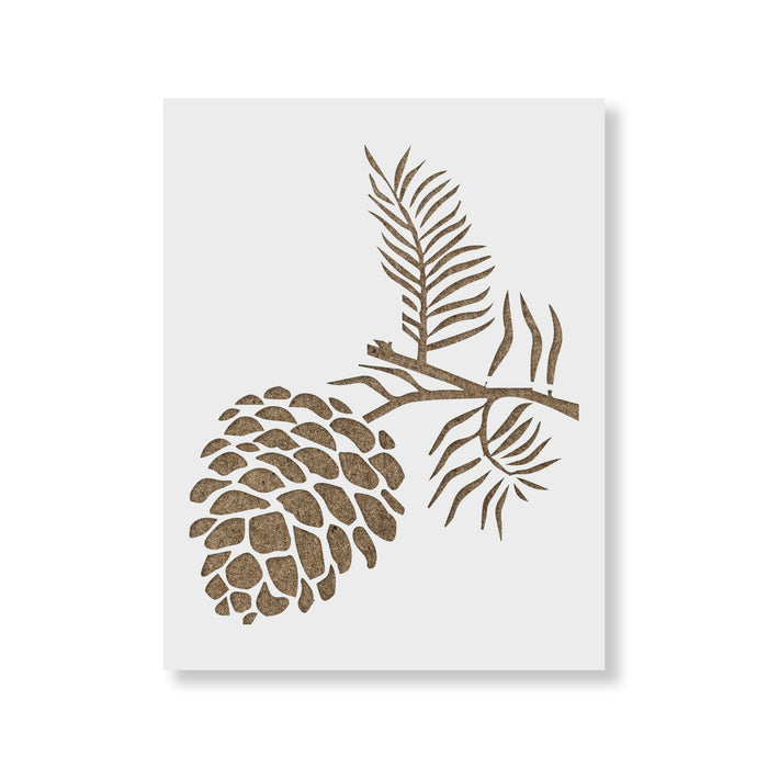 Pine Cone Stencil – Rustic Stencil Design of a Pine Cone and Needles