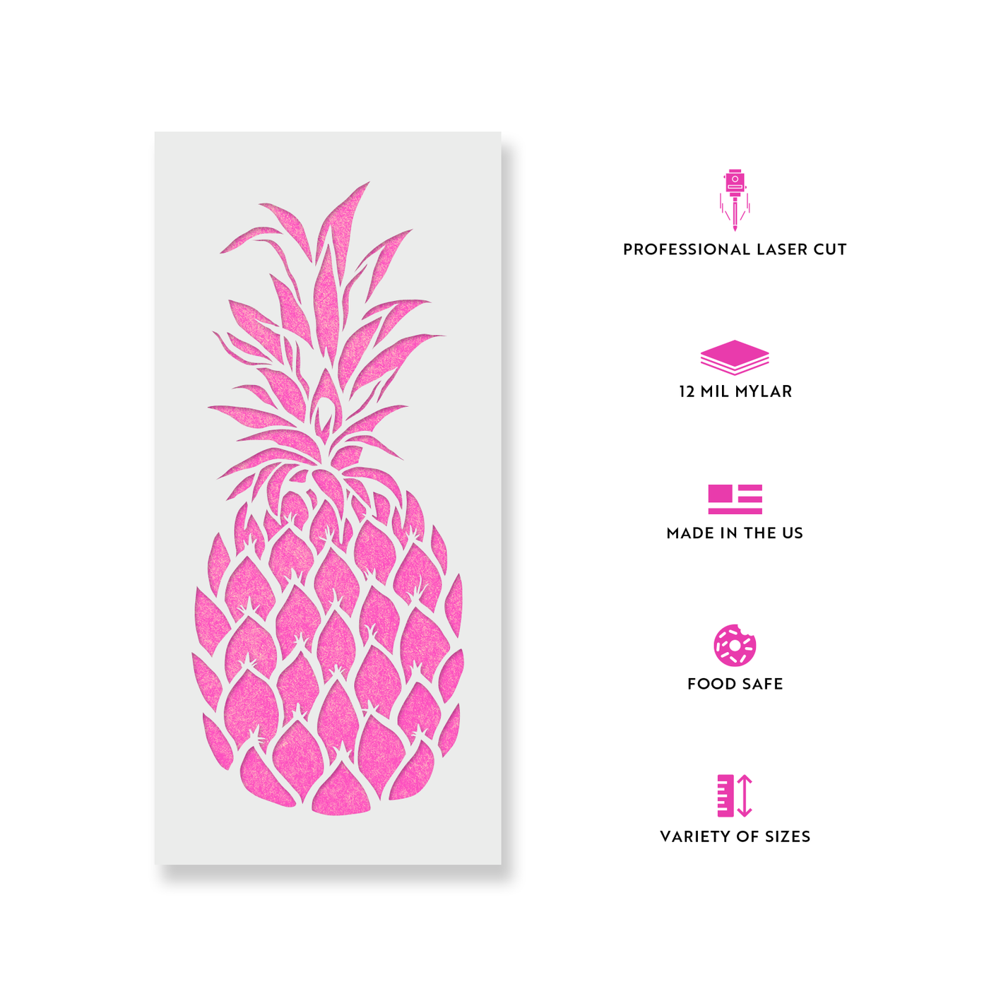 Pineapple Stencil in Small & Large Sizes - Great for DIY Projects