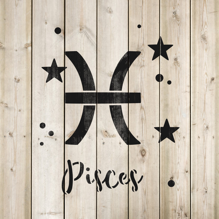 Pisces Zodiac Symbol Stencil