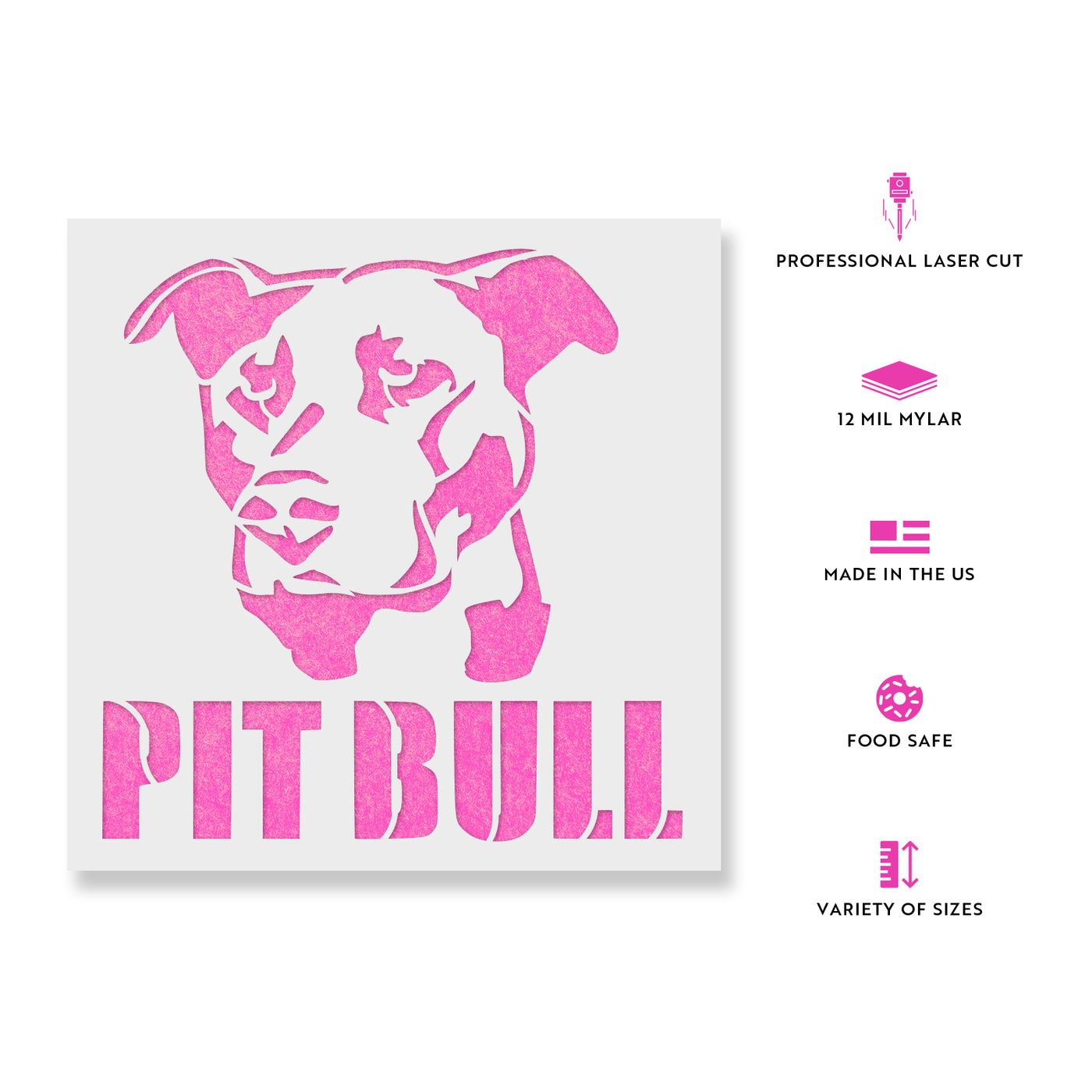 Pit Bull Stencil, Design templates of a Pitbull head for diy art