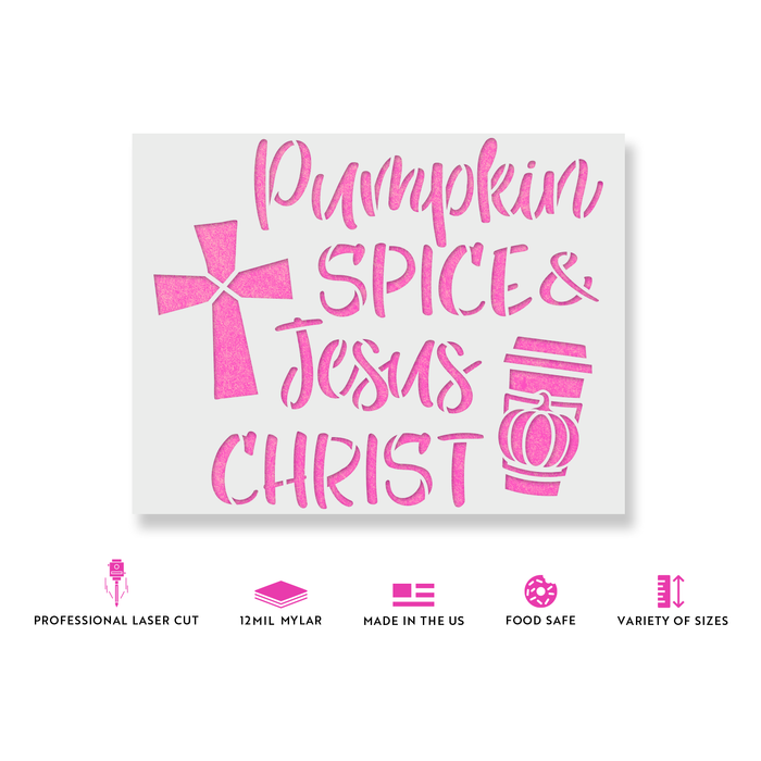 Pumpkin Spice And Jesus Christ Stencils - Stencil Revolution