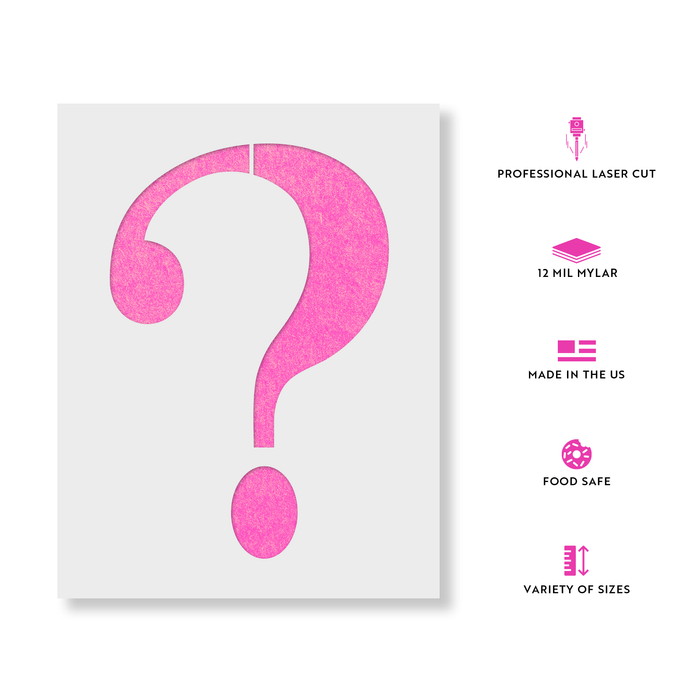 Question Mark Stencil - Reusable Stencils of a Question Mark in Various ...