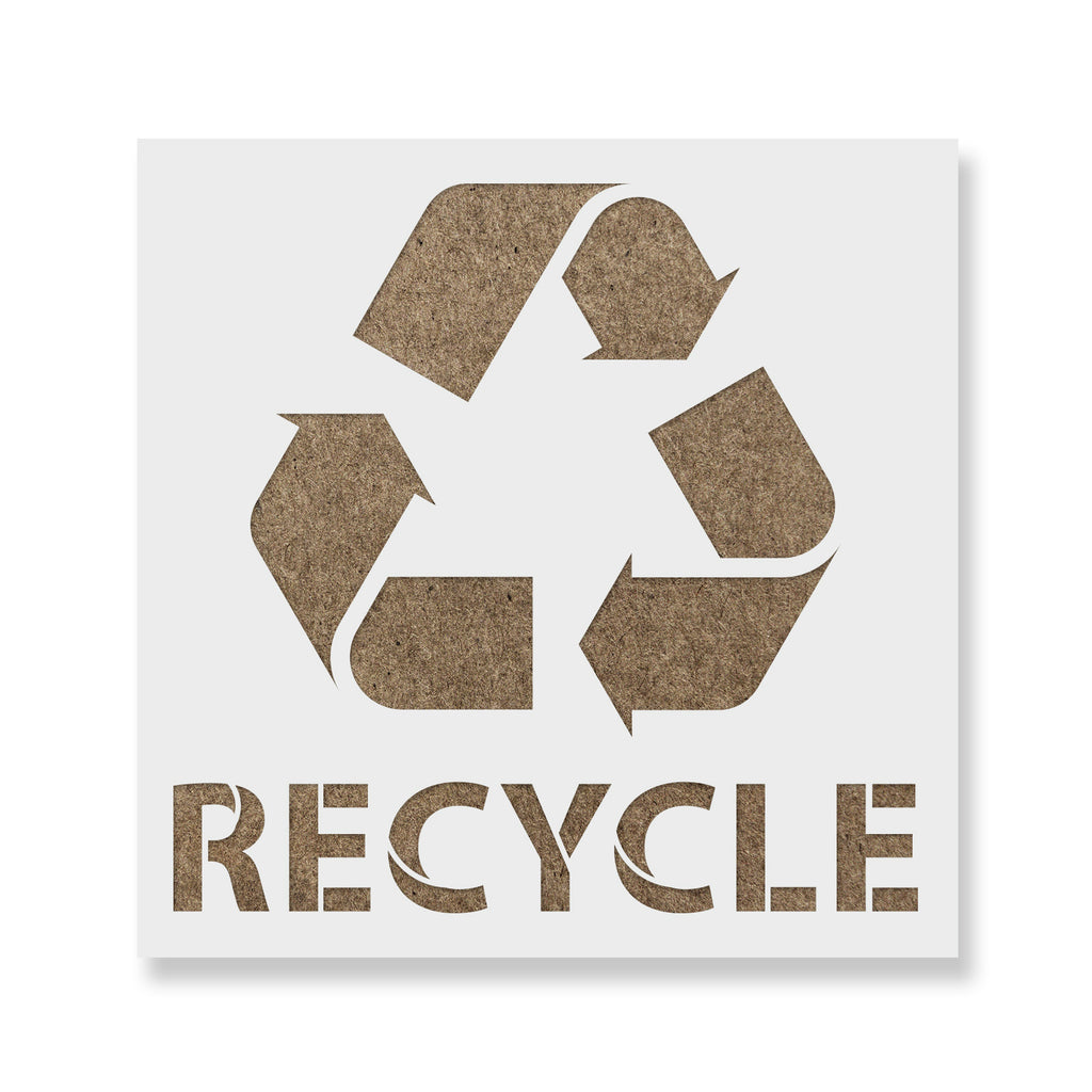 Recycle With Text Stencil, Large and small size recycle stencils