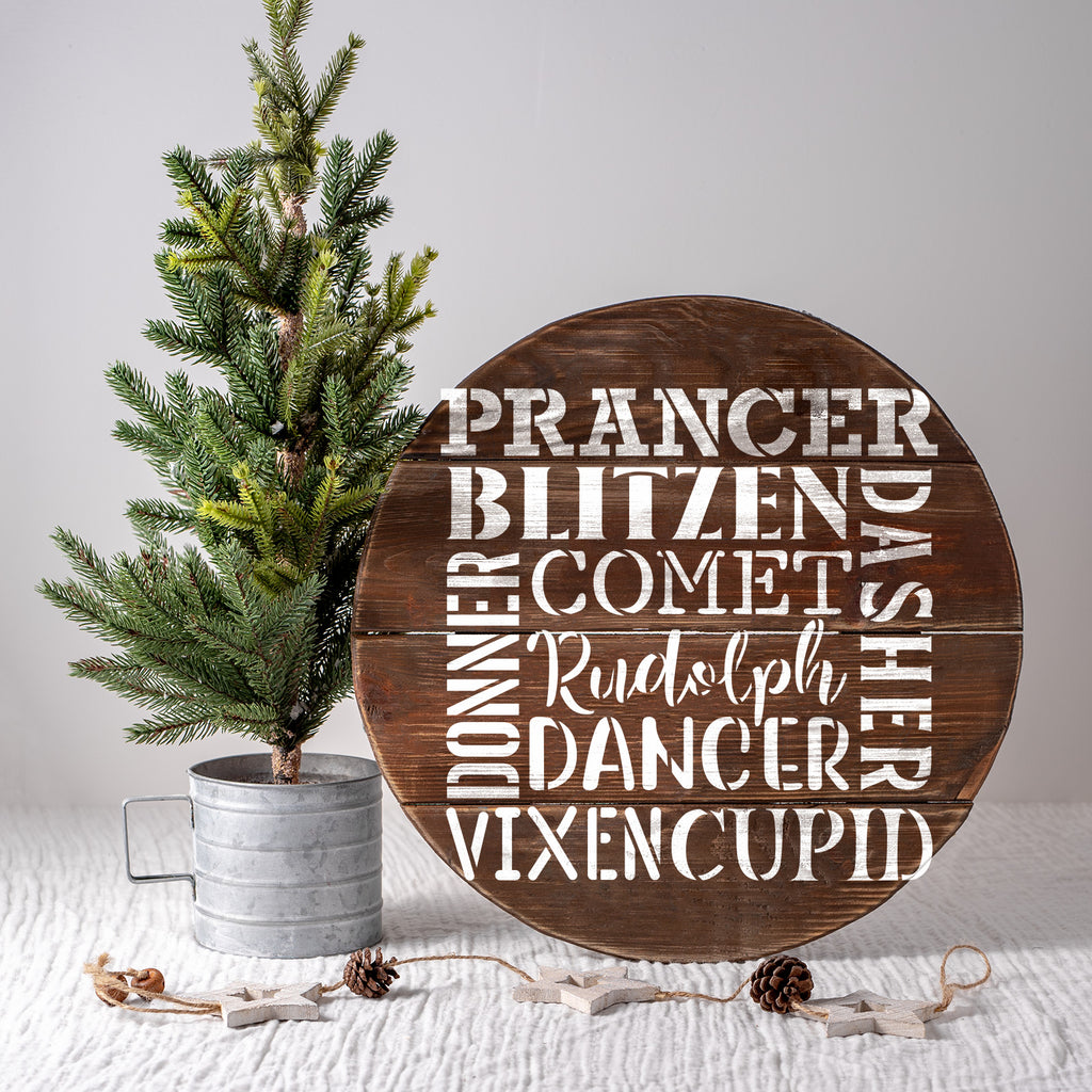 Reindeer Names Rudolph Stencils - Stencil Revolution