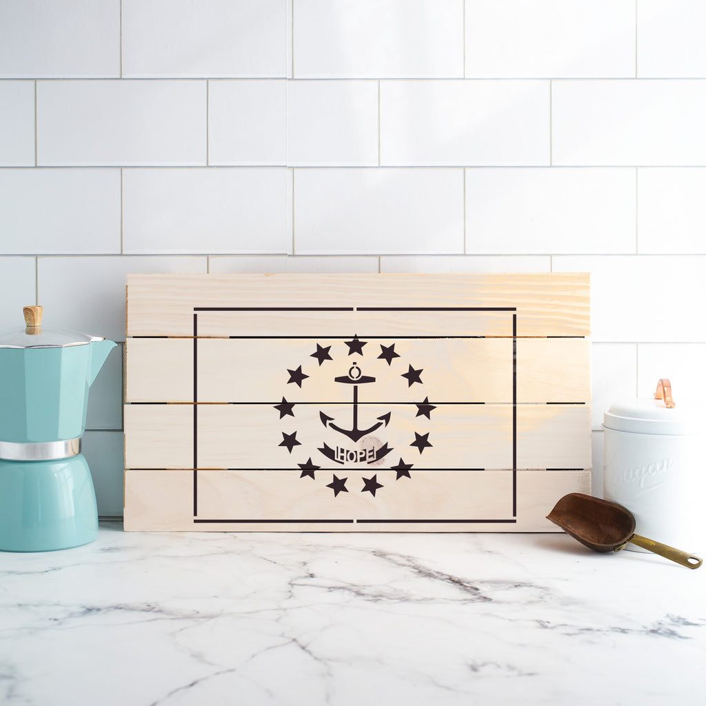 Rhode Island State Flag Stencil for Crafting & DIY
