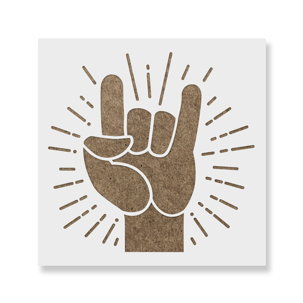 Rock Hand Stencils - Stencil Revolution
