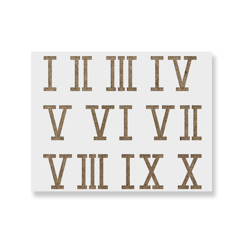 Roman Numerals Stencil, Reusable stencil of Roman numeral symbols