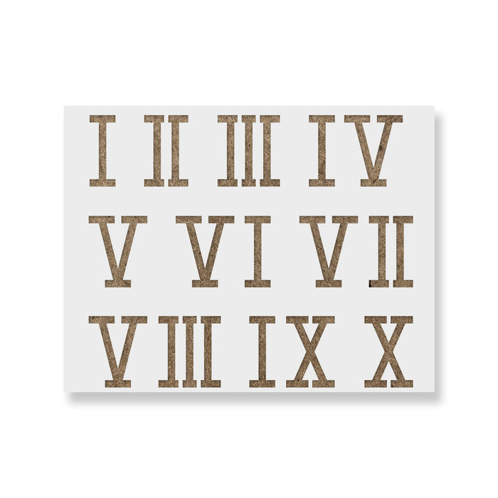 Roman Numerals Stencil, Reusable stencil of Roman numeral symbols