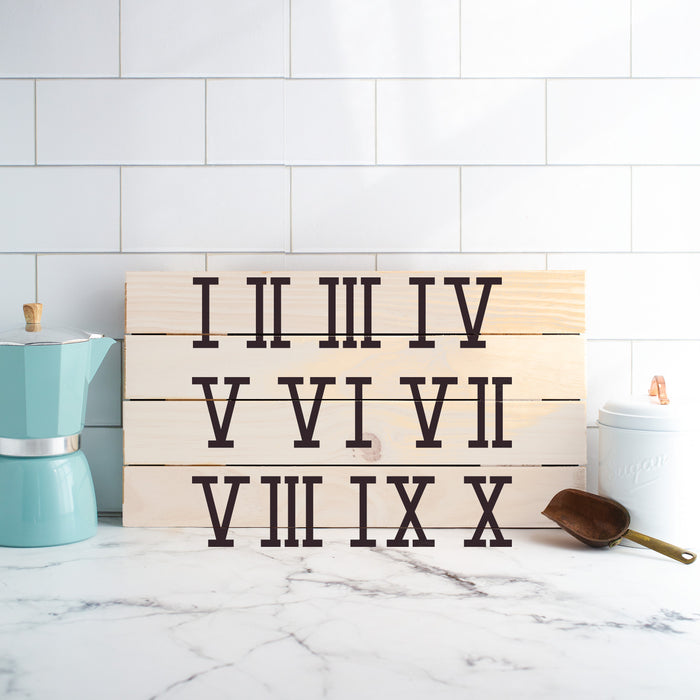 Roman Numerals Stencil, Reusable stencil of Roman numeral symbols