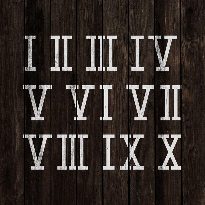 Roman Numerals Stencil, Reusable stencil of Roman numeral symbols
