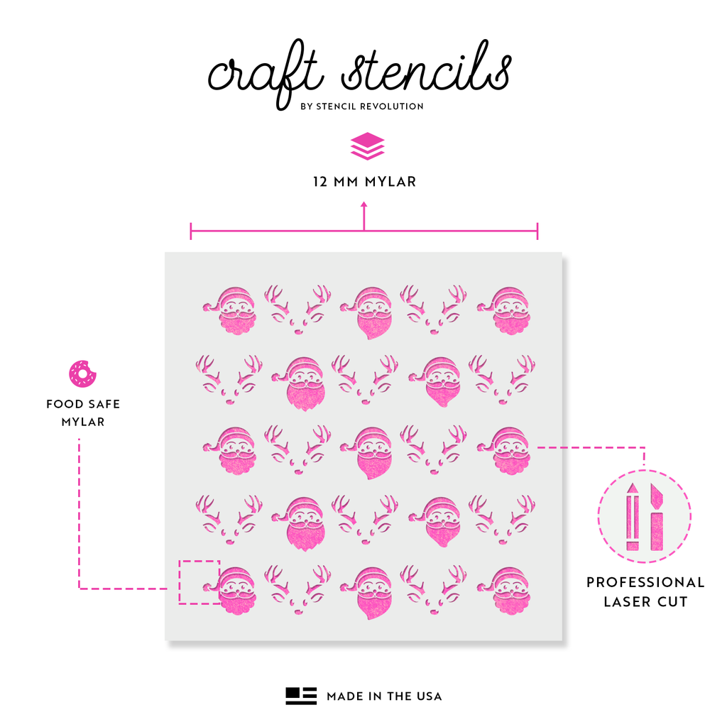 Rudolph And Santa Craft Stencils - Stencil Revolution