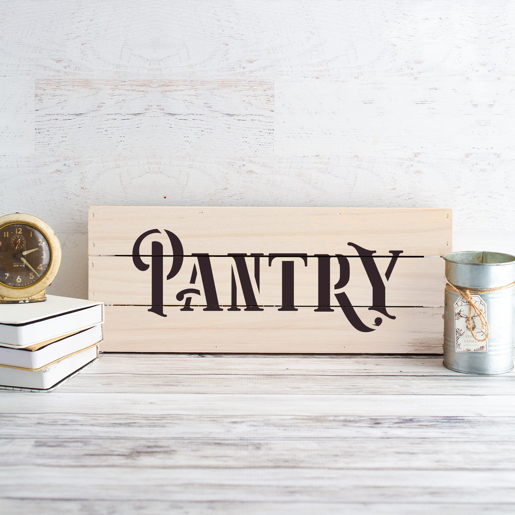 Rustic Pantry Stencil – Durable and Reusable Stencil of the word “Pantry”