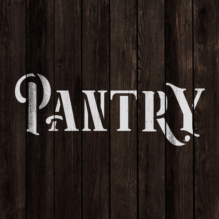 Rustic Pantry Stencil – Durable and Reusable Stencil of the word “Pantry”