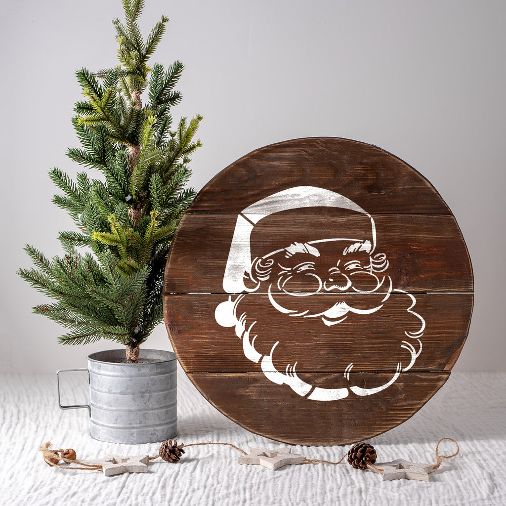 Santa Claus Stencil Design - Durable Stencil of Santa's Face