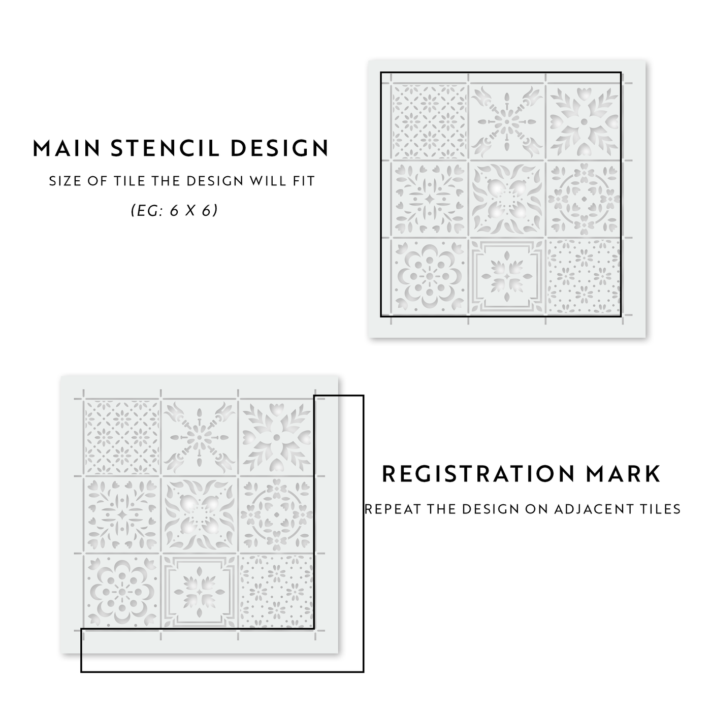 Scandinavian Mosaic Tile Stencil - Create a Beautiful DIY Floor Design