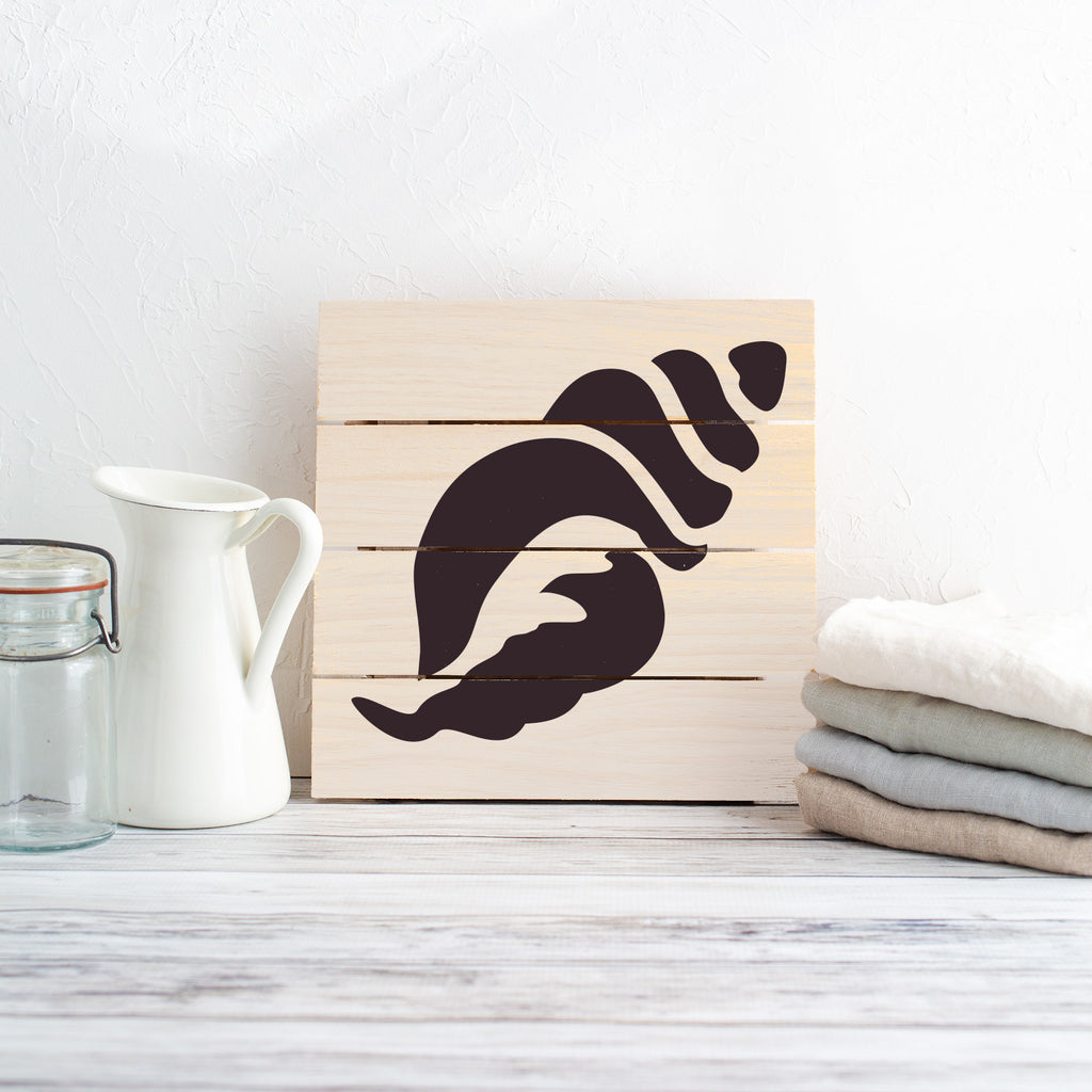 Seashell Stencil of a Conch Shell for Beach Themed DIY Crafts