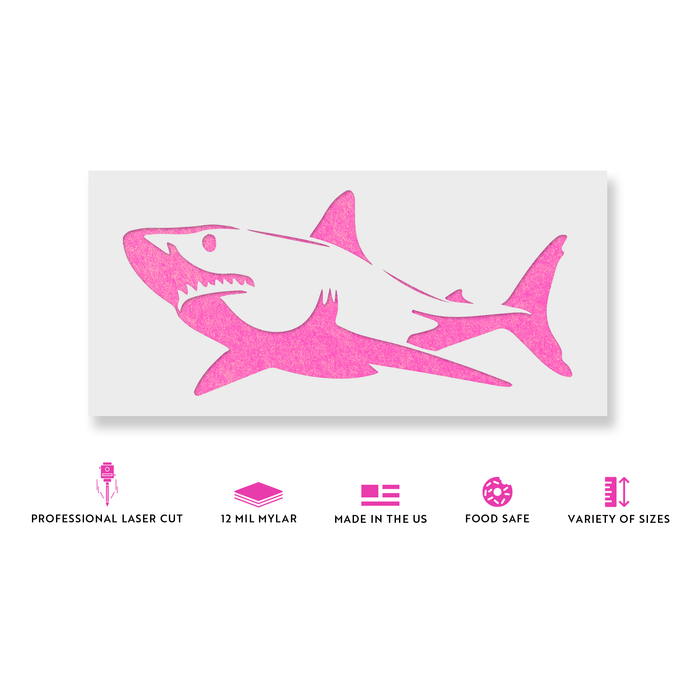 Shark Stencil Template of a Great White Shark - Reusable Stencil Material