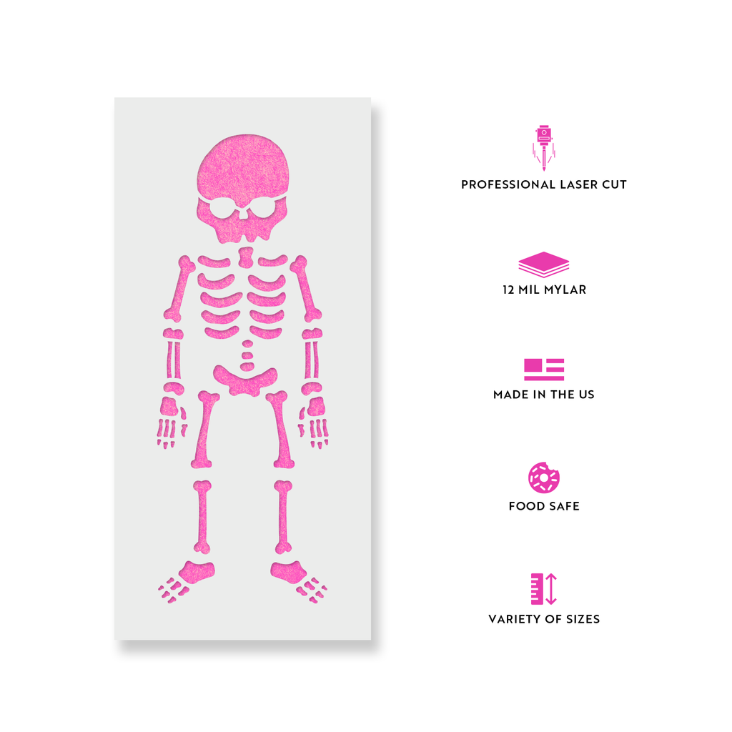 Skeleton Stencil Template for Halloween Crafting and DIY Fun