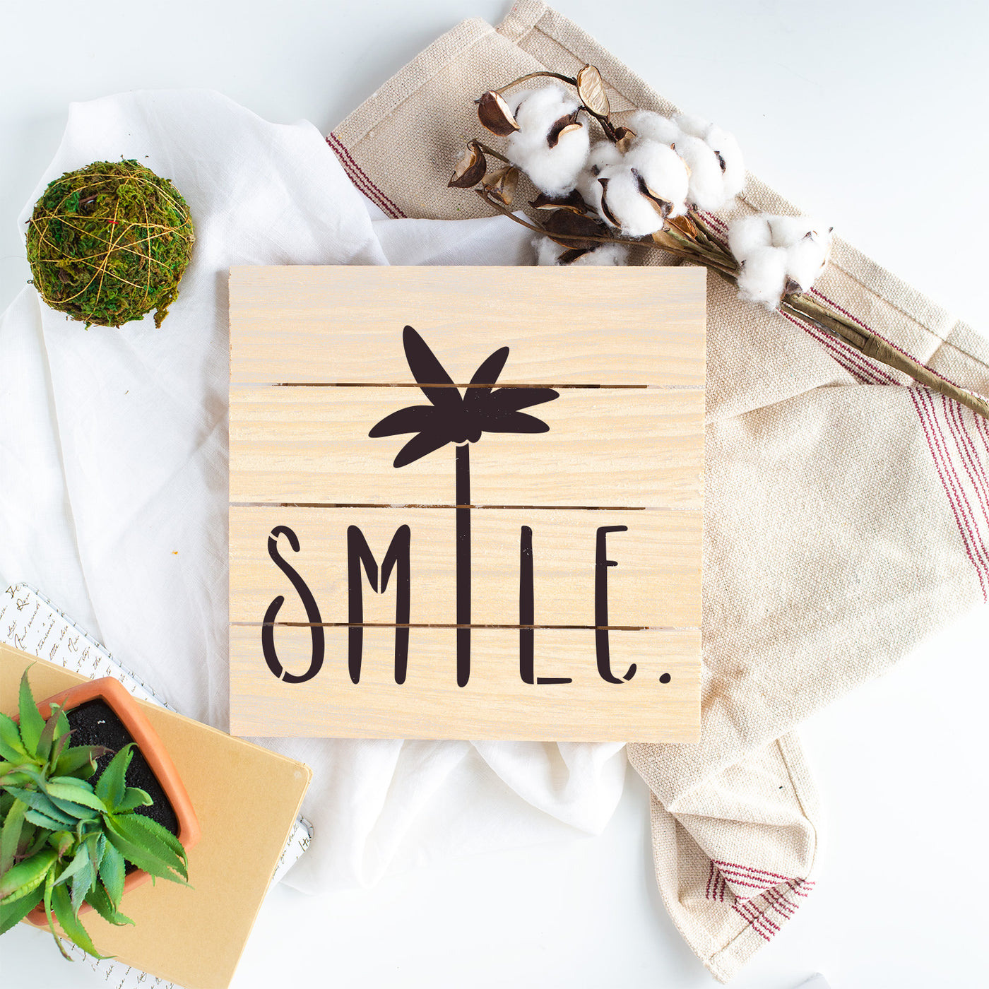 Smile Palm Tree Saying Stencils - Stencil Revolution