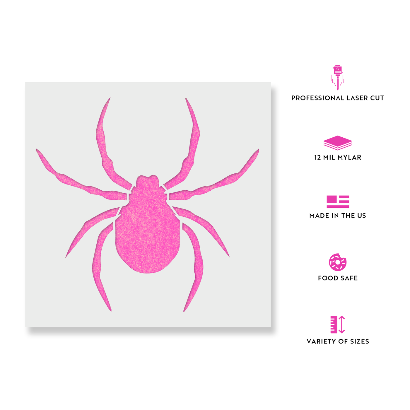 Spider Stencil for Painting - Stencil Design of a Spider Made in USA