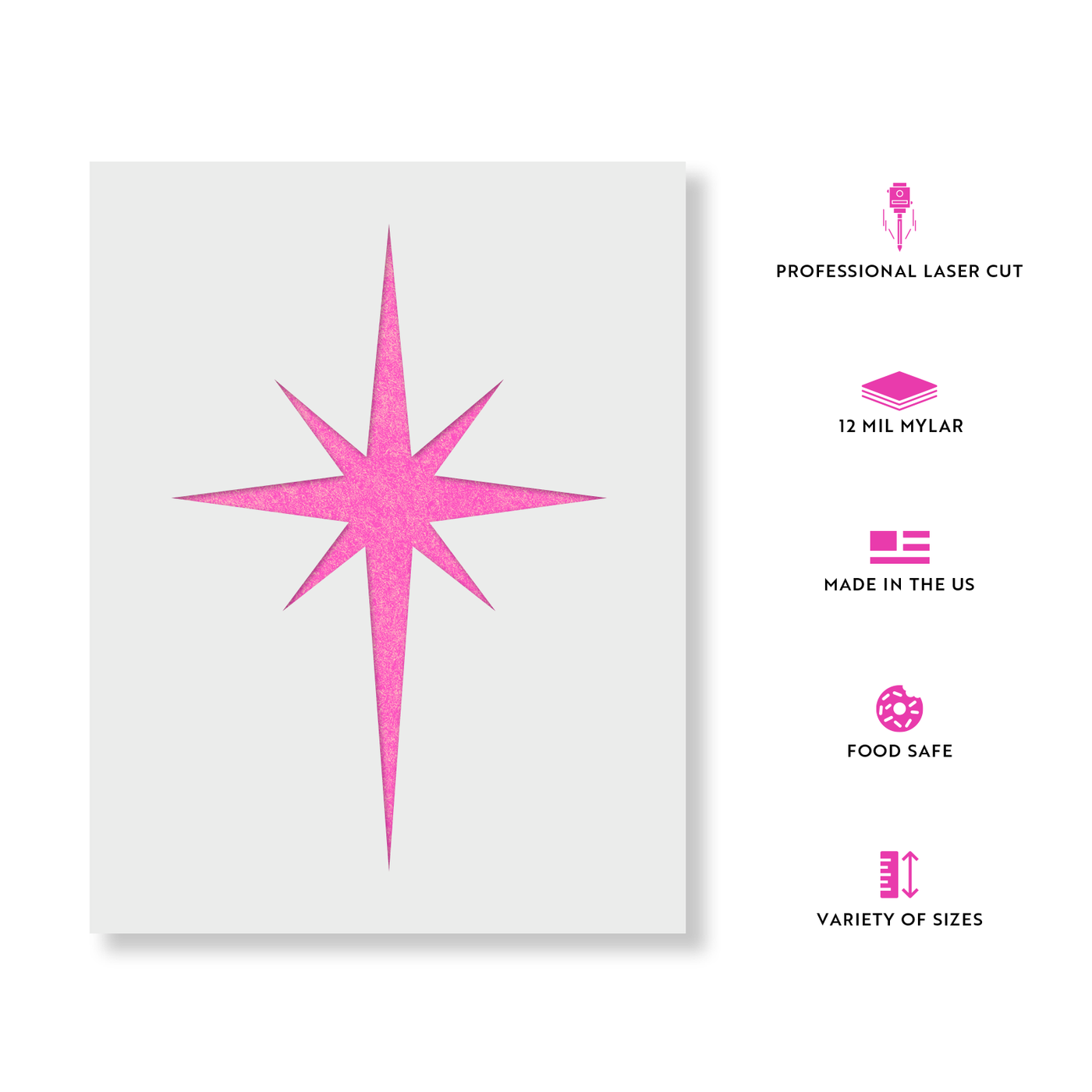 Starburst Stencil - Laser cut stencil of a bursting star