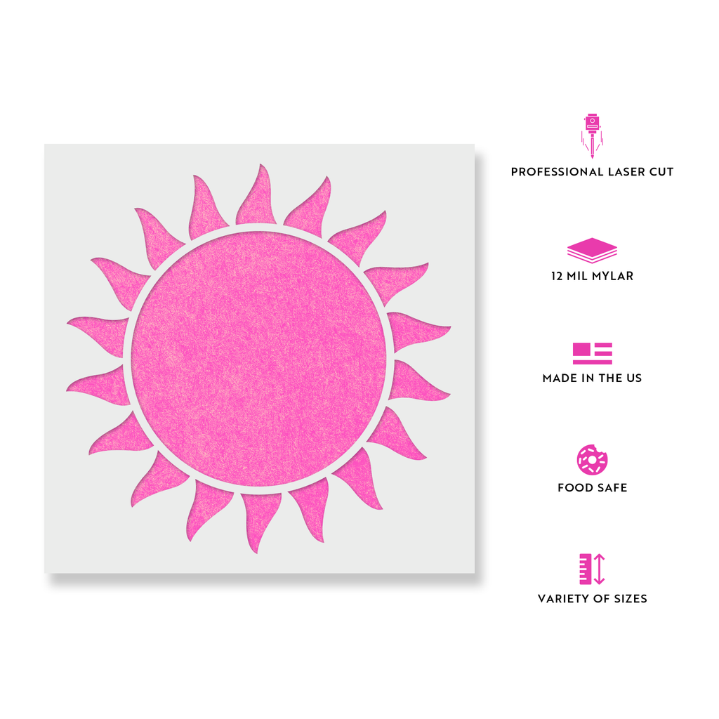 Sun Stencil - Reusable Stencil Design of the Sun Shining