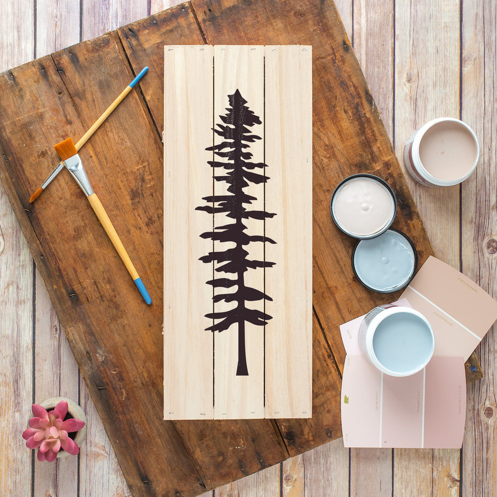 Tall Fir Tree Stencils - Stencil Revolution