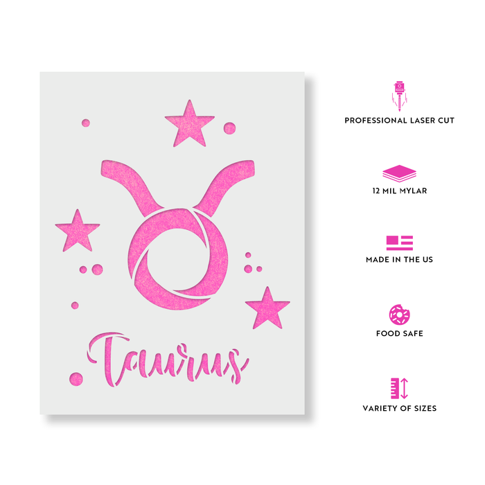 Taurus Zodiac Symbol Stencil