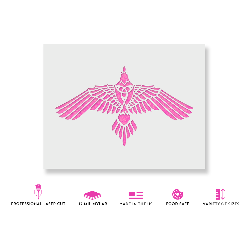 Tribal Raven Stencil - diy tribal stencil for arts and crafts