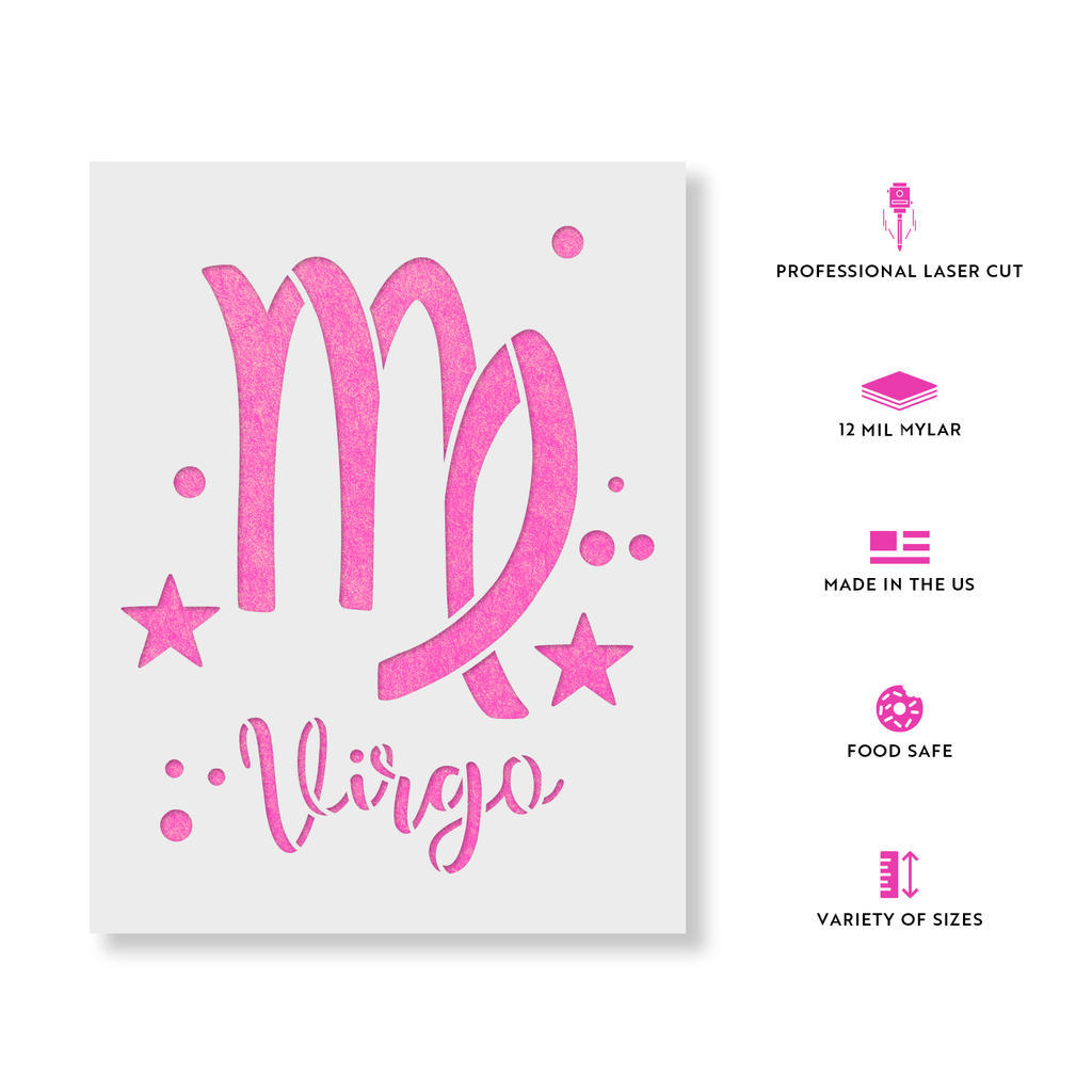 Virgo Zodiac Symbol Stencil