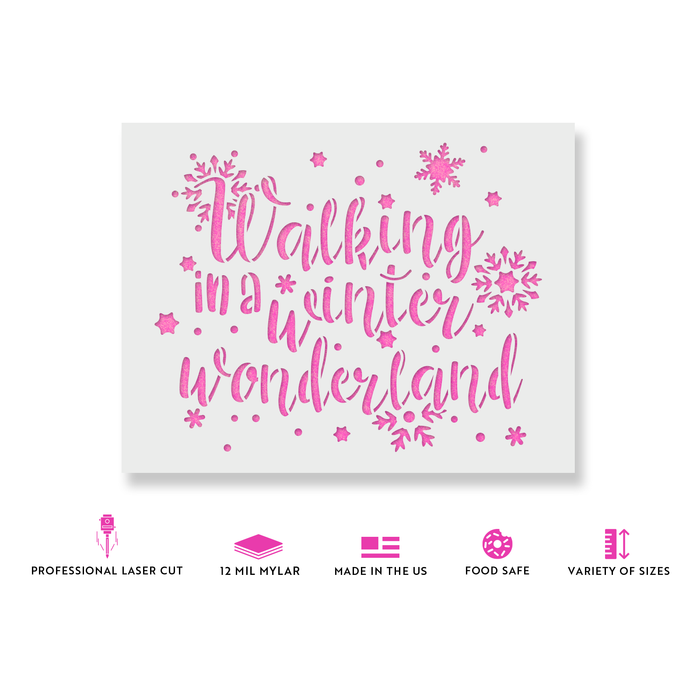 Walking in a Winter Wonderland Stencil for Crafting & DIY