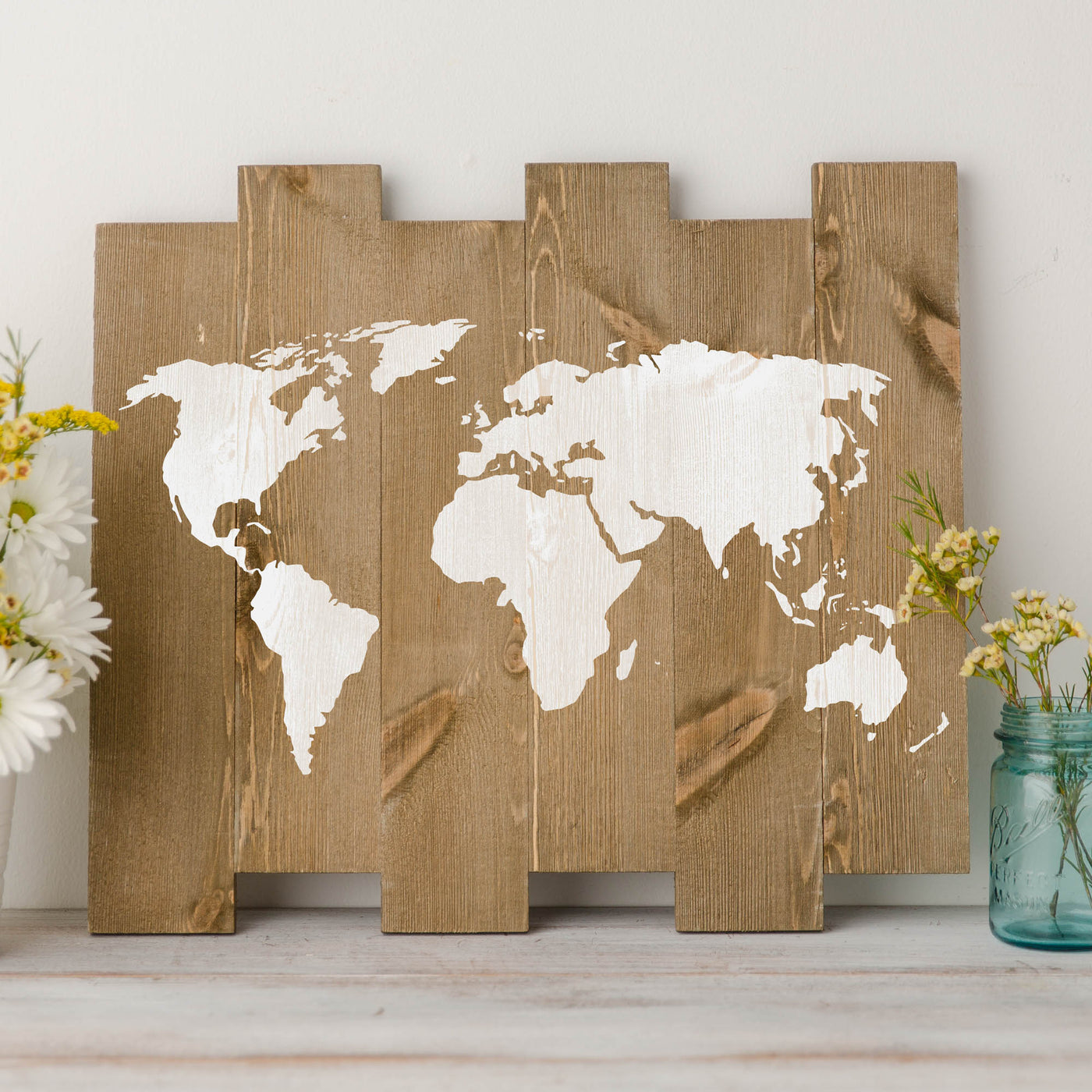 World Map Stencil - Large World Map stencils - World Stencil