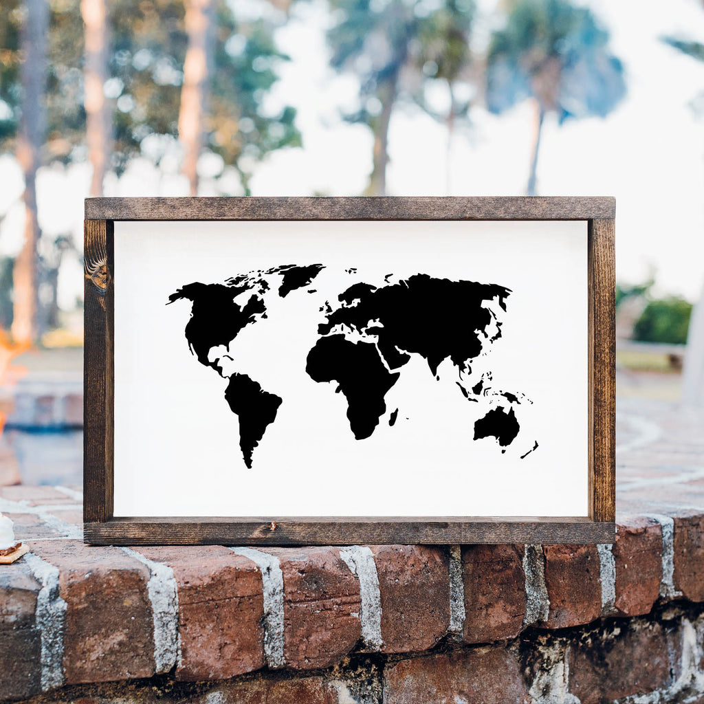World Map Stencil - Large World Map stencils - World Stencil