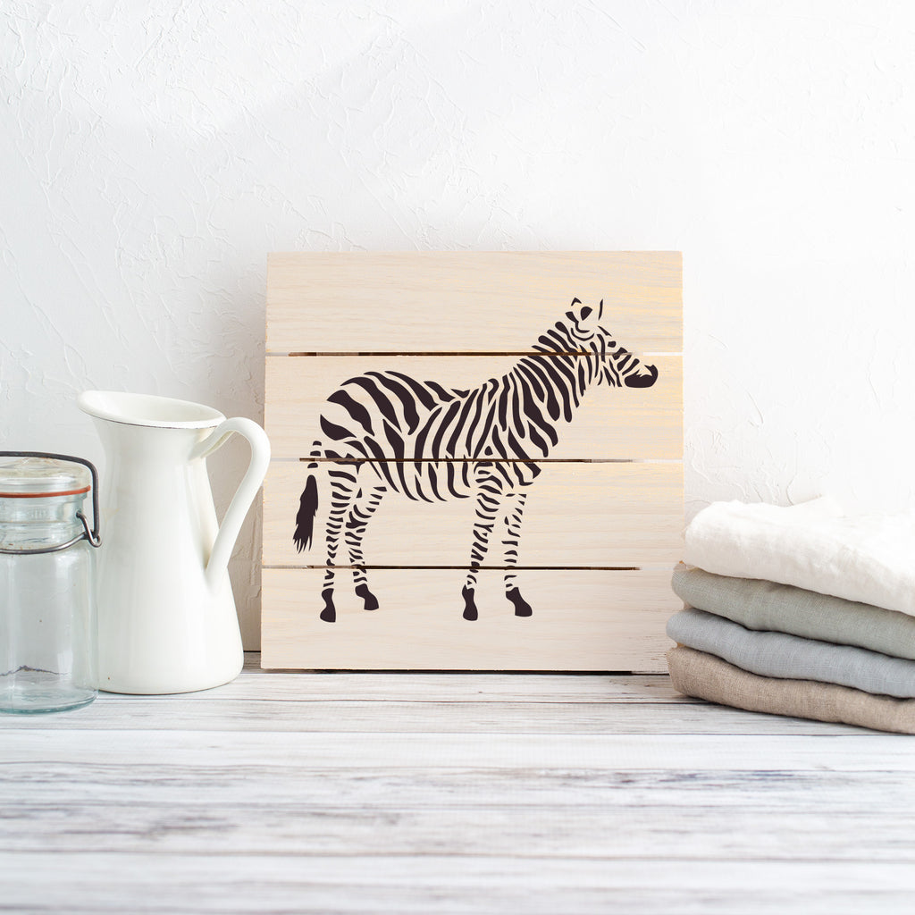 Zebra Stencil Template - Reusable stencil of a zebra