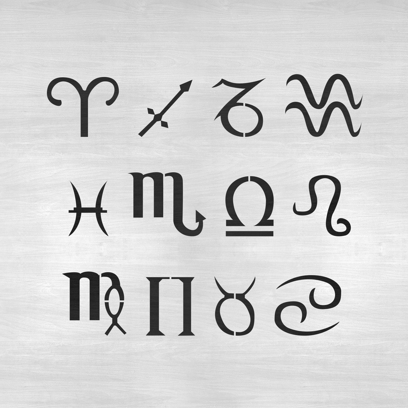 Zodiac Symbols Stencils - Stencil Revolution