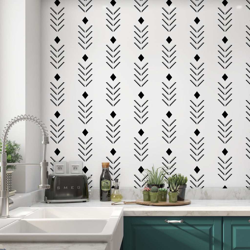 Zoom Arrow Pattern Wall Stencils - Stencil Revolution