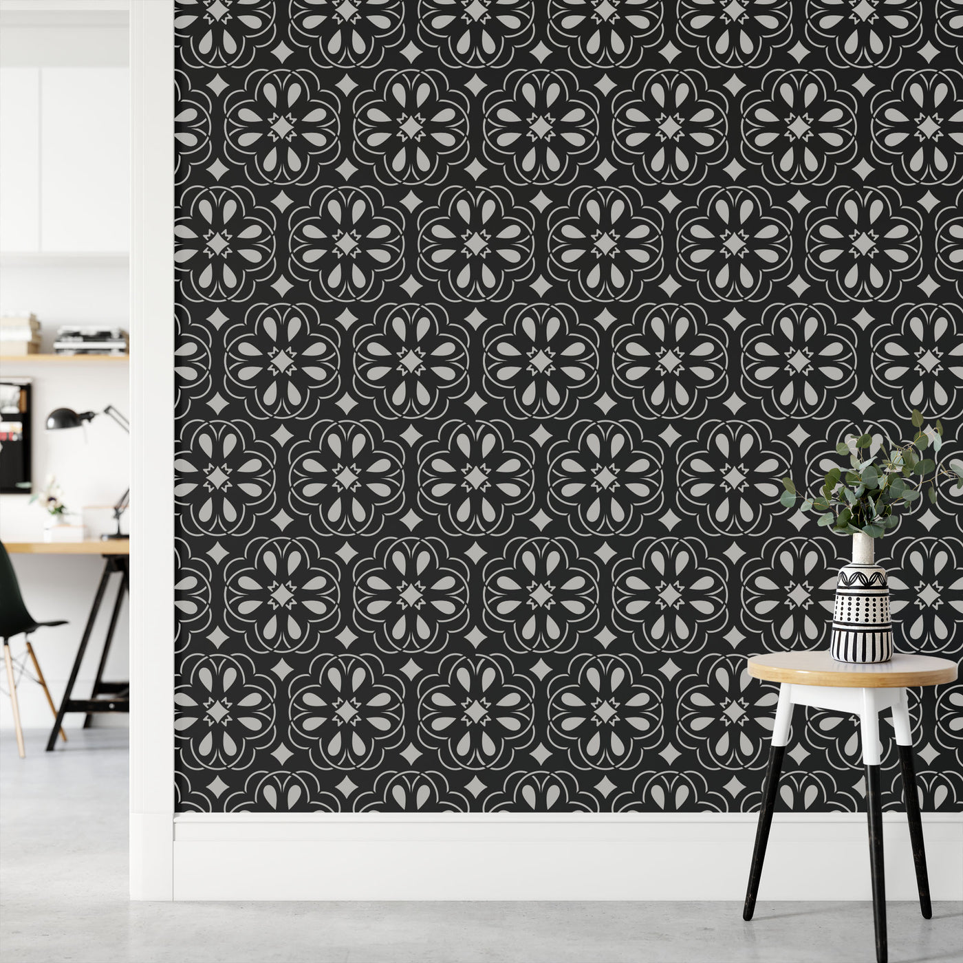 Zydeco Hibiscus Pattern Wall Stencils - Stencil Revolution