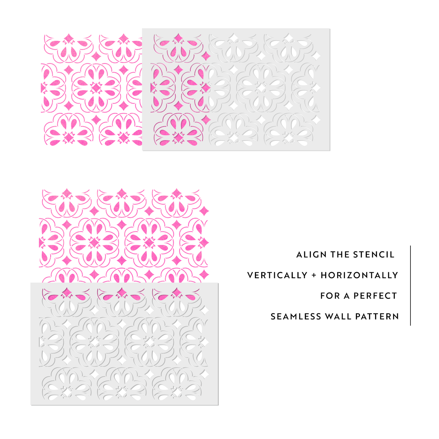 Zydeco Hibiscus Pattern Wall Stencils - Stencil Revolution