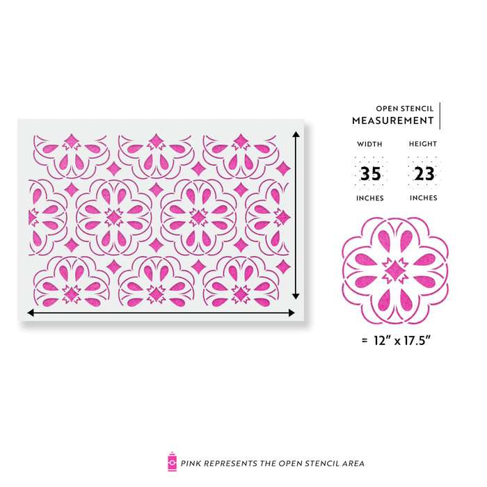Zydeco Hibiscus Pattern Wall Stencils - Stencil Revolution