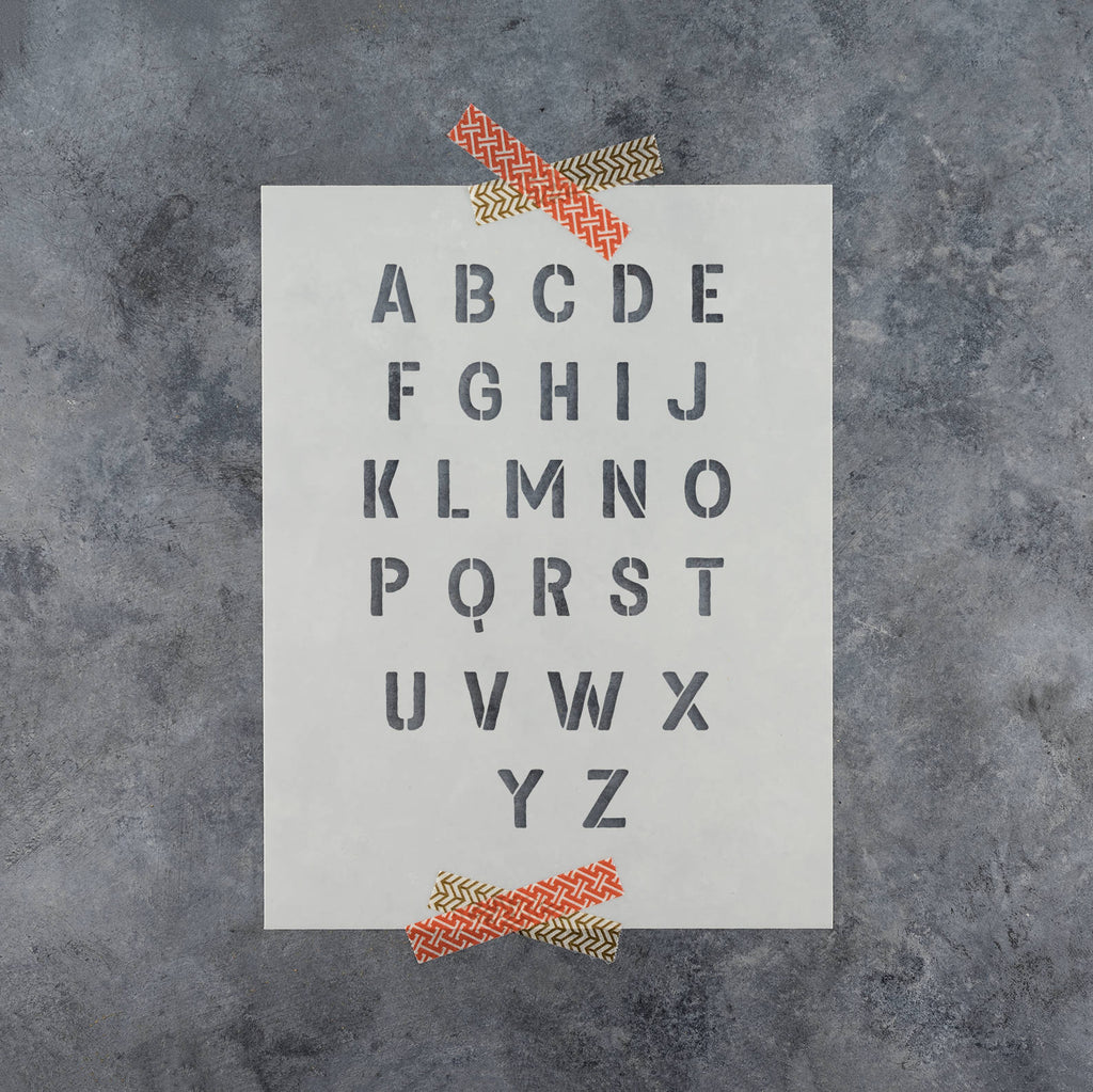 Gasoline Letter Stencils Set - Stencil Revolution